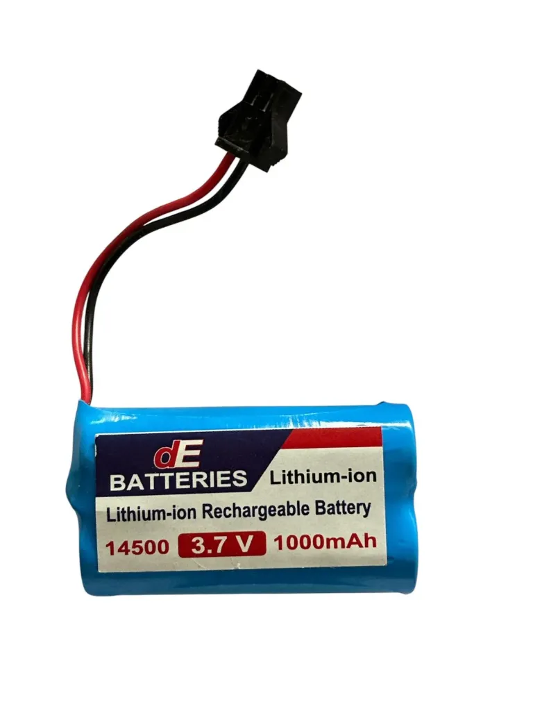 1000mAh 2 X 3.7V 14500 Li-ion Battery with BMS and JST Connector ...